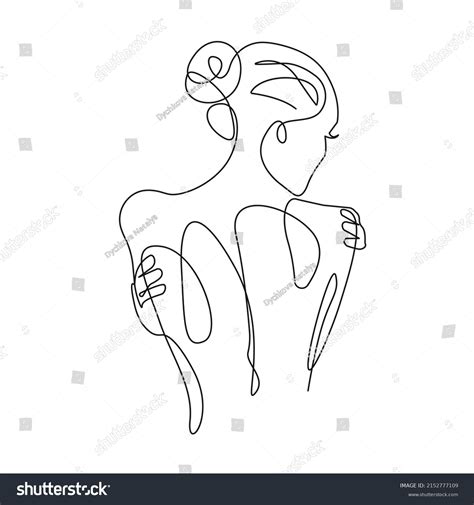 Woman Body One Line Drawing Female Stock Vector Royalty Free