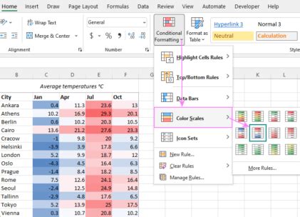 Color Scaling How To Color Coordinate In Excel Earn And Excel