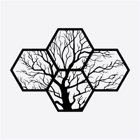 Premium Vector Tree Of Life Hexagon Wall Decor Laser Cut Design