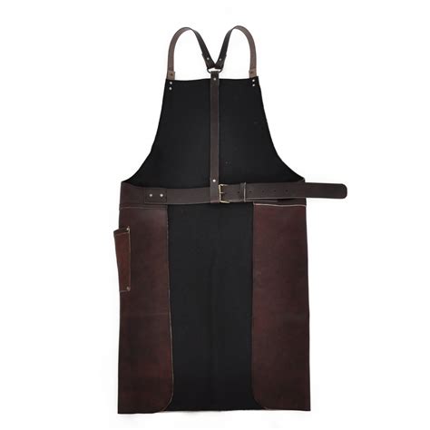 Handcrafted Leather Apron Reddish Brown Eva D Designerkleding