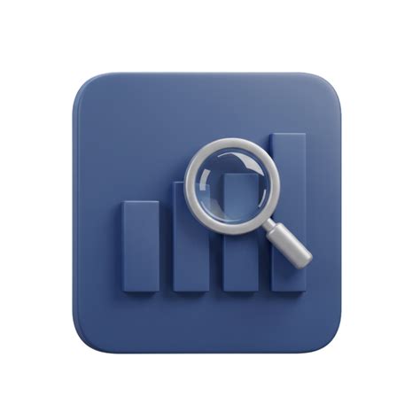 Data Analysis Magnifying Glass Icon 3d Render Business Analytics