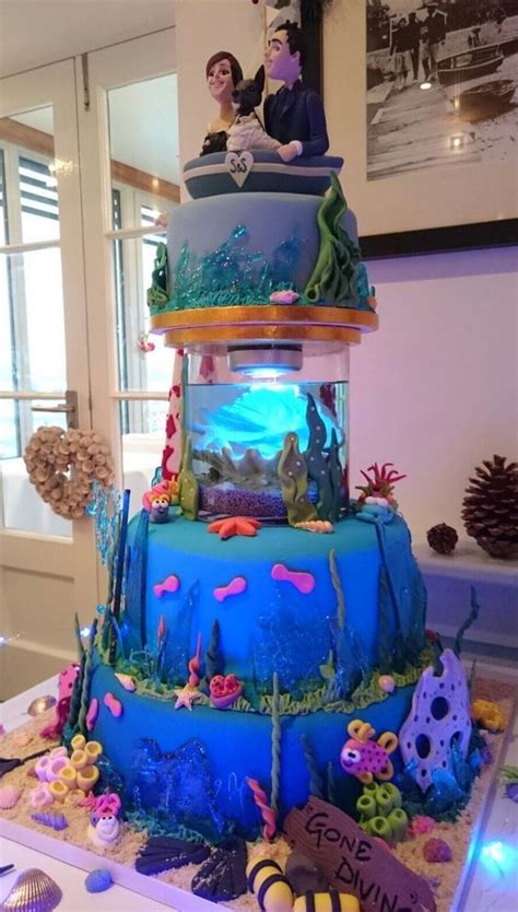 Our Diving Sailing Underwater Themed Wedding Cake Made By Our