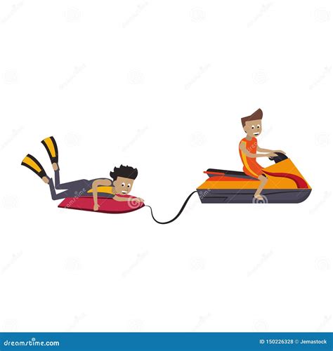 Water Extreme Sport Cartoon Isolated Stock Vector Illustration Of Leisure Exercise