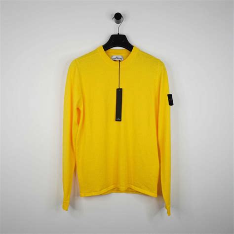 Stone Island Yellow Light Crewneck Knit Jumper Common Cultured