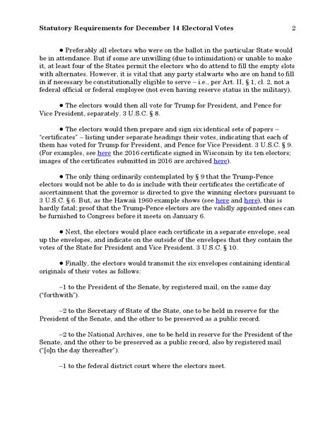Read The Dec 9 Memo On Alternate Trump Electors The New York Times