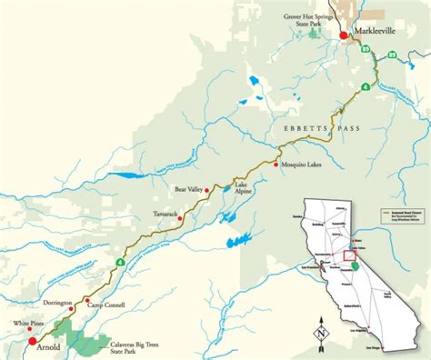 Ebbetts Pass Scenic Byway Map Ebbetts Pass Scenic Byway