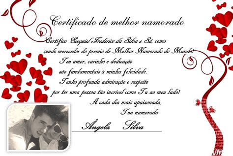 Certificado De Melhor Namorado Do Mundo Imagui