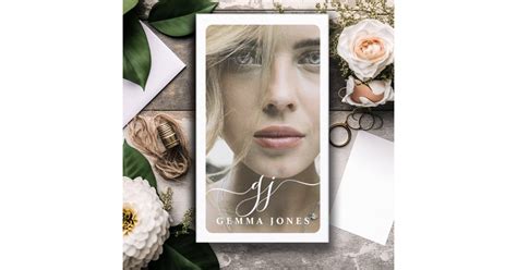 Elegant Photo Script Calligraphy Monogram Business Card Zazzle