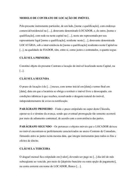 Contrato De Locação De Imóvel