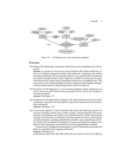 Er Digram This Is Dbms Topic Exercises 9 Person Owns Car Participated Accident Address