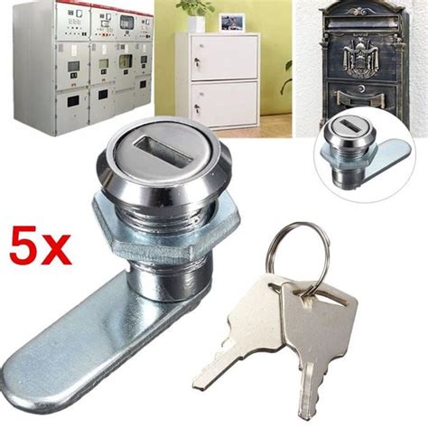 5Pcs Serrure Batteuse à Came Barillet 2 Clés Pour Boîte aux Lettres