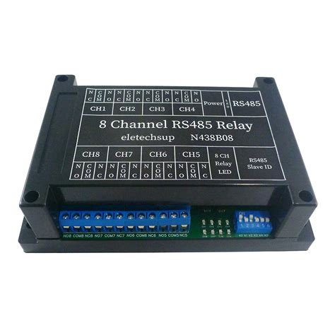 With Tvs Protected Dc 12v 8ch Rs485 Relay Module Modbus Rtu 03 06 16