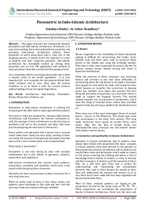 Pdf Irjet Parametric In Indo Islamic Architecture