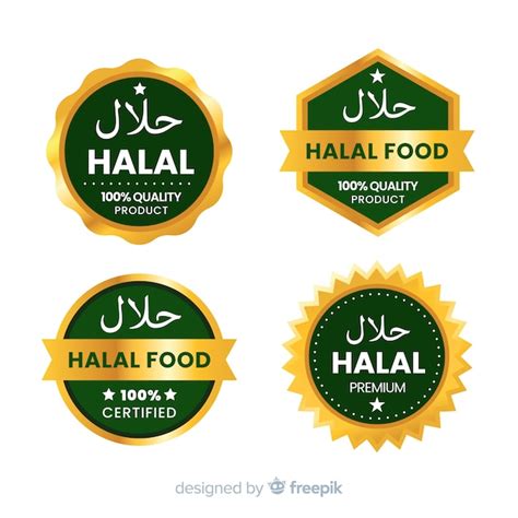 Premium Vector Set Of Halal Food Badges