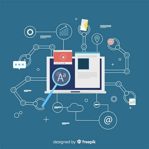 Fondo Automatización Márketing Vector Premium