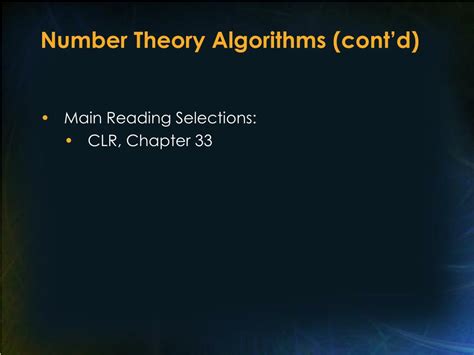 Ppt Number Theory Algorithms And Cryptography Algorithms Powerpoint