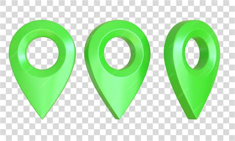 Premium Psd Realistic Map Pointer Isolated On White Background Green