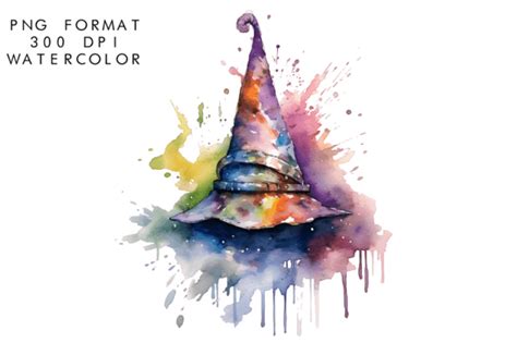 Watercolor Magic Sorting Hat Clipart Graphic By Watercolorbykr