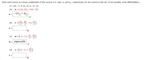 solved write each vector as a linear combination of the
