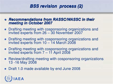 Ppt Revision Of The International Basic Safety Standards Bss 115 Status Report