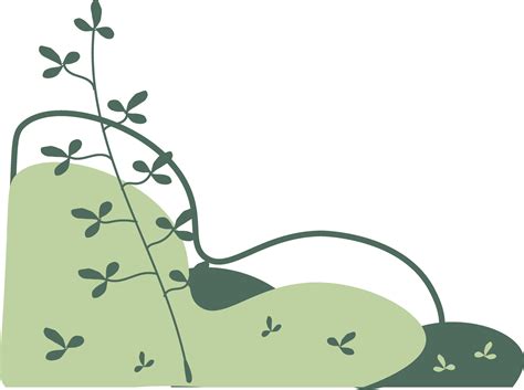 Abstract Natural Landscape With Trees And Plants On A White Background Vector Illustration