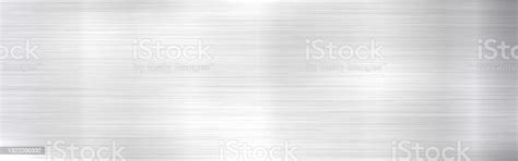 금속 배경 긴 강철 질감 광택이 있는 사실적인 실버 소재 가벼운 효과가 있는 스테인레스 배경 금속 판 설계 벡터 일러스트레이션 브러시드 메탈에 대한 스톡 벡터 아트 및 기타