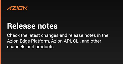 Release notes Documentação Azion