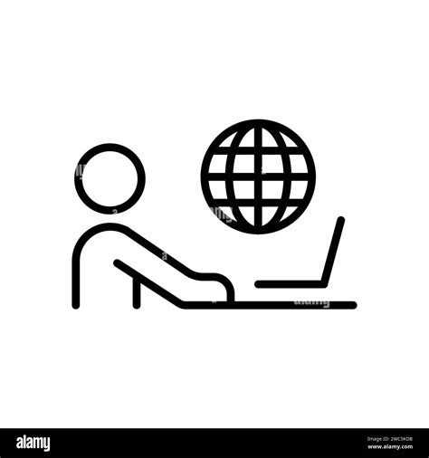 Remote Work Outline Vector Icon Stock Vector Image And Art Alamy