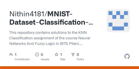 GitHub Nithin4181 MNIST Dataset Classification Using KNN Classifier