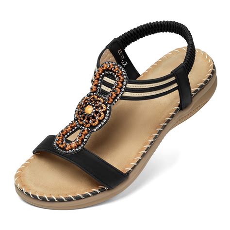 Shibever Womens Sandals Comfortable Summer Dressy Flat Sandals T Strap