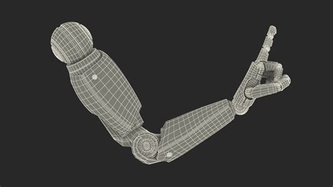 Hand Of Humanoid Robot One Finger Pose 3d Model 59 Gltf Obj Ma