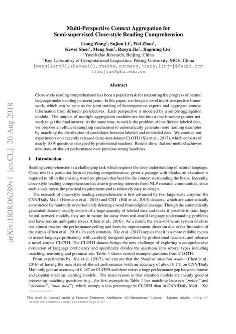 Multi Perspective Context Aggregation For Semi Supervised Cloze Style