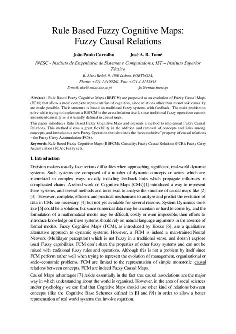 Pdf Rule Based Fuzzy Cognitive Maps Fuzzy Causal Relations João