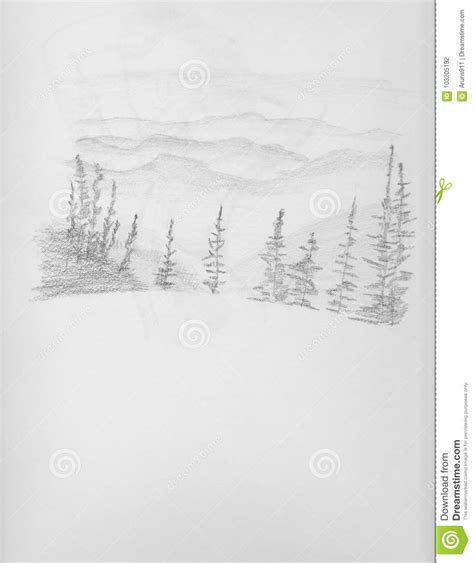 Distant Pine Trees Stock Illustration Illustration Of Snow 103205192