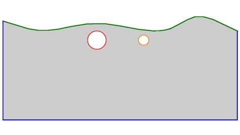 geometry with unstructured grid left computational domain gray