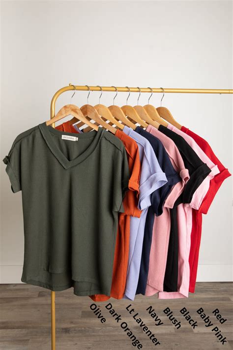 Solid Waffle Knit Short Sleeve Top · Filly Flair