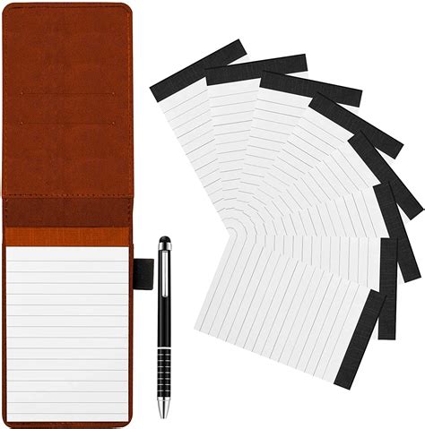 Small Leather Notepad Holder With 8pcs 3x5 Inch Replacement Memo Pads