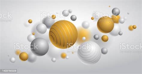 추상 구 벡터 배경 라인으로 장식 된 비행 공의 구성 3d 혼합 사실적 글로브 현장 효과의 현실적인 깊이 공중 부양에 대한 스톡 벡터 아트 및 기타 이미지 Istock