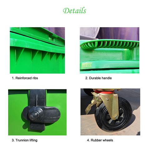 Green Classic Plastic Garbage Bin PVC Box Manufacturers Printed PVC