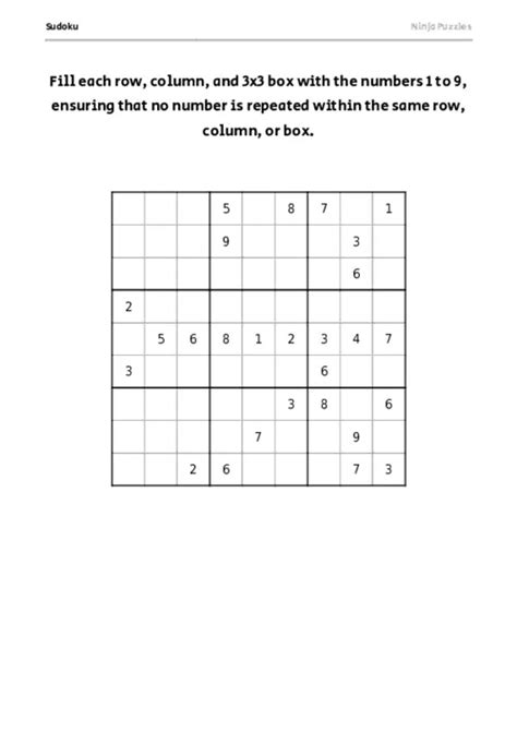 Hard Sudoku 17 Free Printable Pdf Puzzle