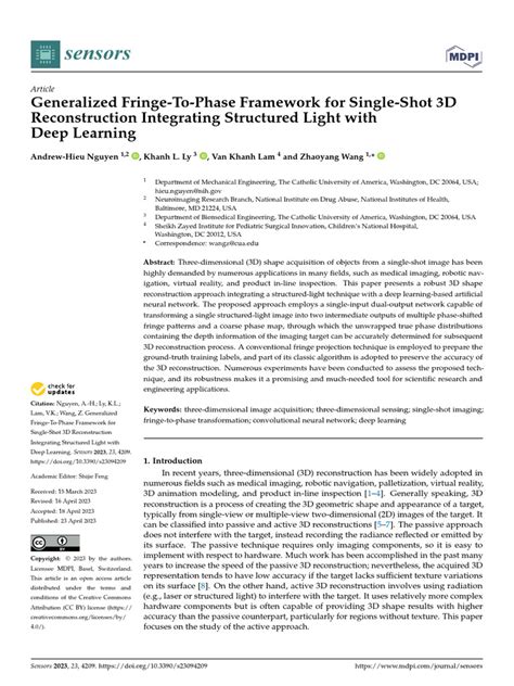 generalized fringe to phase framework for single shot 3d reconstruction