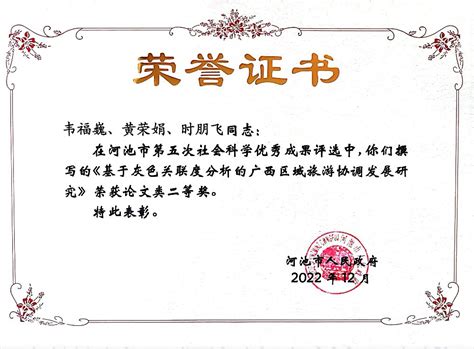 【喜报】商学院四项科研成果荣获河池市第五次社会科学优秀成果奖 河池学院 商学院