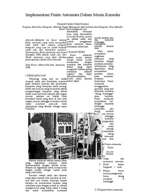 Implementasi Finite Automata Dalam Mesin 2 Pdf Metode And Bahan Ajar