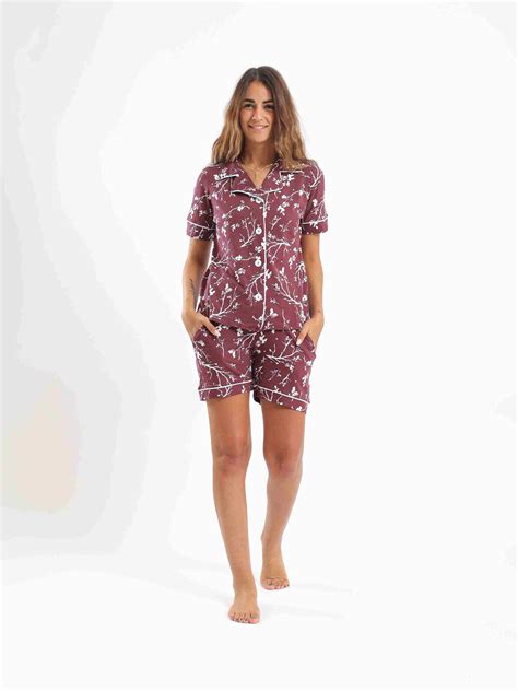 Shop Womens Cotton Summer Pajamas Set And Nightwear Red Cotton