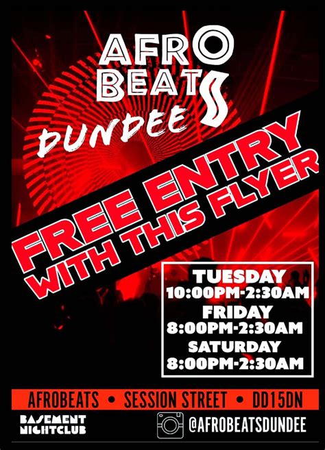 Afrobeats Dundee Basement Night Club Private Events