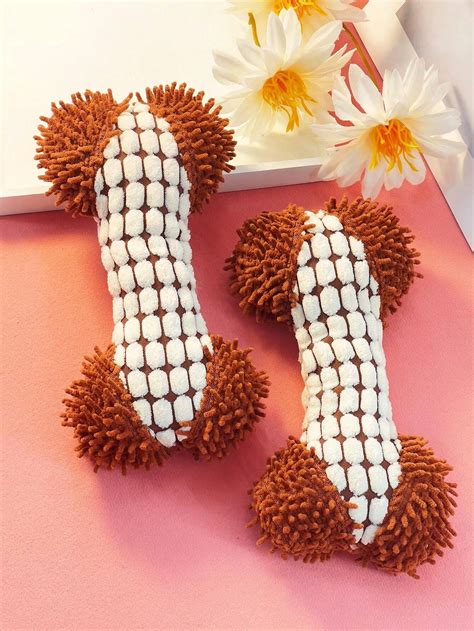1pc Corn Kernel Shaped Bone Plush Pet Toy Squeaky Toy For Pet Chewing