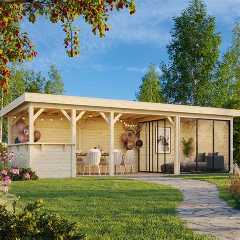 Lucy 249m I Flat Roof Gazebo With 4 Full Walls 2 Sliding Doors And