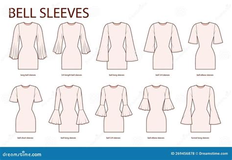 Set Of Bell Sleeves Clothes Long Short 3 4 Elbow Length Funnel