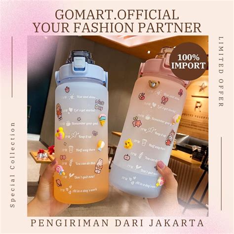 Jual Botol Minum Korea 2 Liter Kekinian Viral Botol Minum Motivasi 2