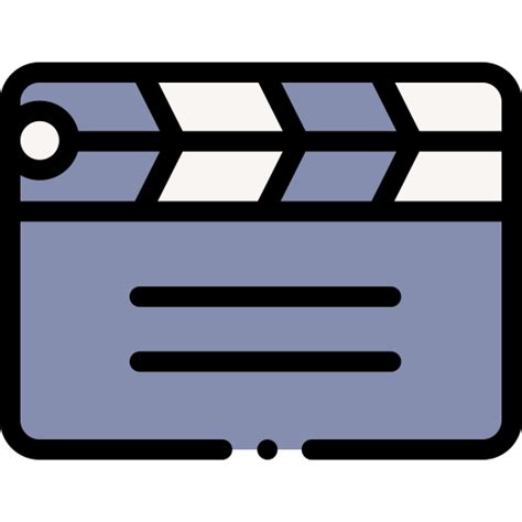Clapperboard Detailed Rounded Lineal Color Icon